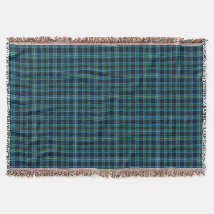 Bright Blue and Green Clan Miller Scottish Tartan Throw Blanket | Zazzle