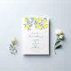 Bright blue and yellow lemon vines pretty wedding invitation | Zazzle