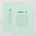 Bright Blue Bold Table Number Seating Chart Card | Zazzle