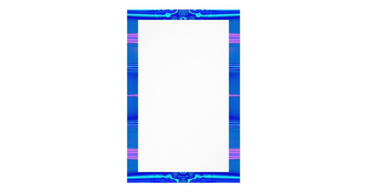 bright blue border stationery | Zazzle.com
