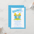 Bright Blue Bouncy House Birthday Party Invitation | Zazzle