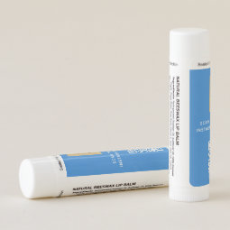 Bright blue business logo QR code Lip Balm | Zazzle