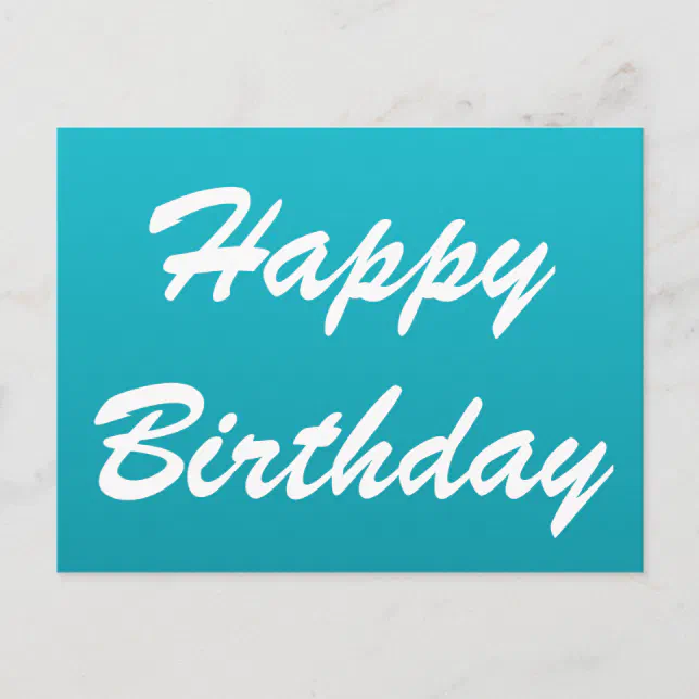Bright Blue Happy Birthday Postcard | Zazzle