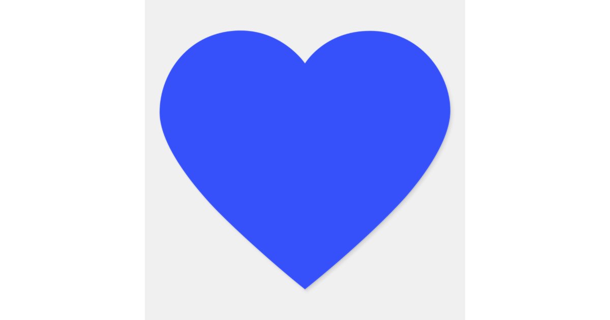 Bright Blue Heart Sticker | Zazzle