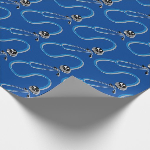 Bright Blue Hospital Doctor and Nurse Stethoscope Wrapping Paper | Zazzle