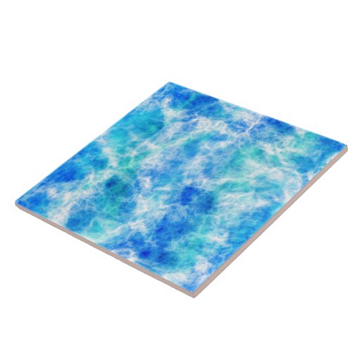 Bright Blue Ocean Surf Pattern Ceramic Tile | Zazzle