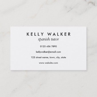 Bright blue Spanish language typography Business Card | Zazzle