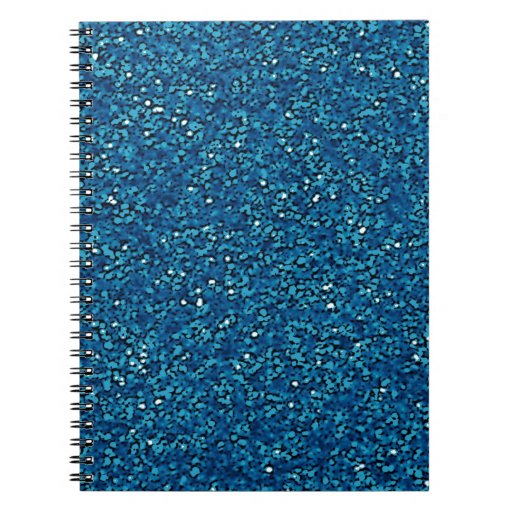 Bright blue sparkly glitter notebook | Zazzle