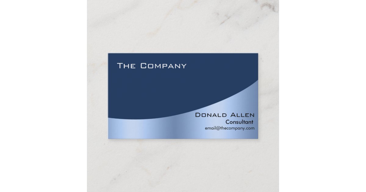 Bright Blue Steel Metal Professional Elegant Business Card | Zazzle