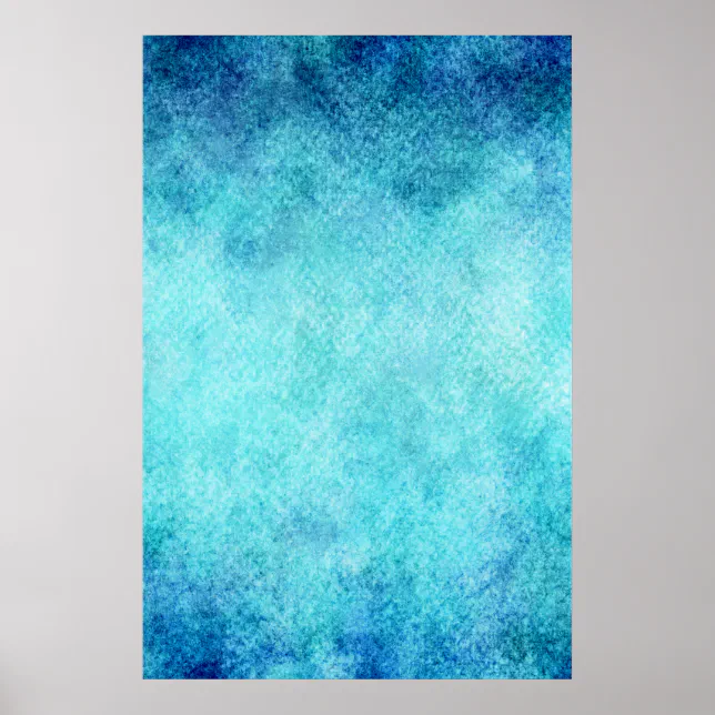 Bright Blue Watercolor Personalized Background Poster | Zazzle