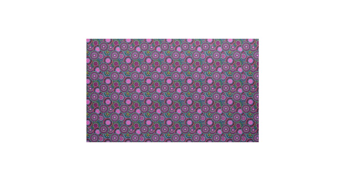 Bright Bohemian Boho Hippy Chic Pattern Fabric | Zazzle