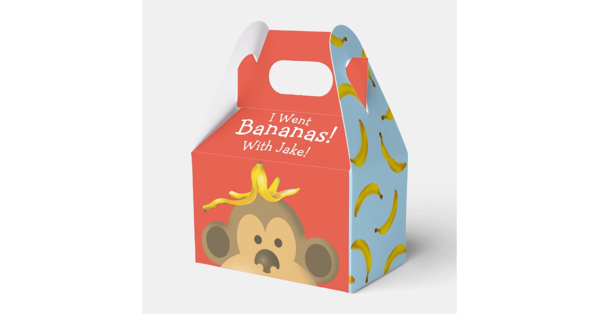 Bright Bold Colorful Go Bananas Monkey Party Favor Boxes | Zazzle