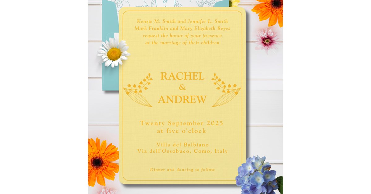 Bright bold curved Wedding Invitation | Zazzle