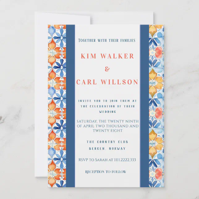 Bright & Bold Summer Wedding Colors Wedding Invitation | Zazzle