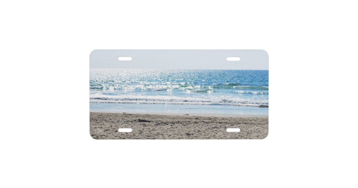 Bright California Beach - Blue Ocean License Plate | Zazzle