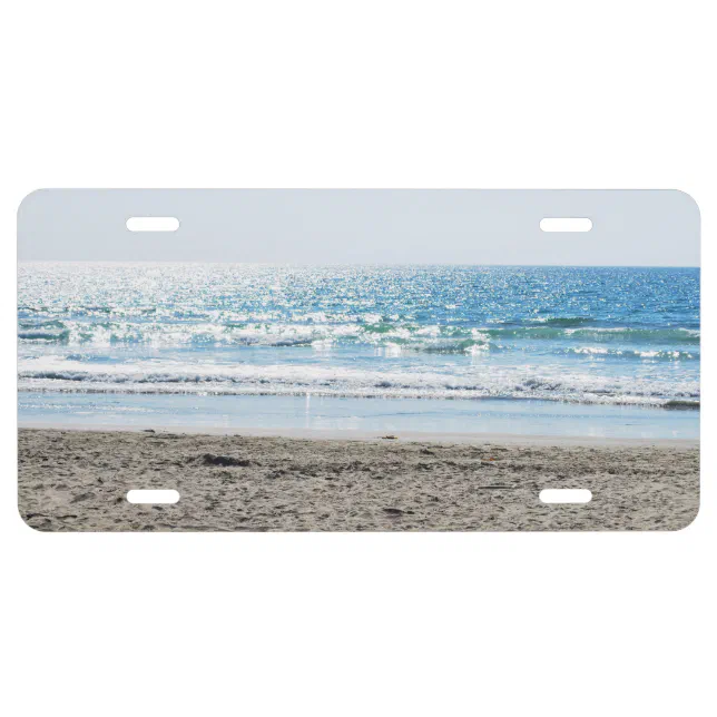 Bright California Beach - Blue Ocean License Plate | Zazzle