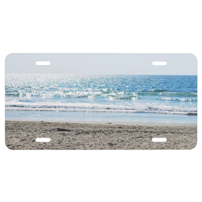 Bright California Beach - Blue Ocean License Plate | Zazzle.com