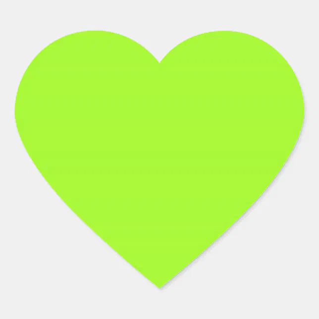 Bright Chartreuse Green Heart Sticker | Zazzle