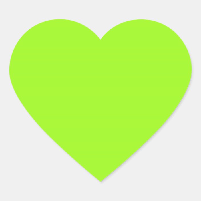 Bright Chartreuse Green Heart Sticker | Zazzle.com