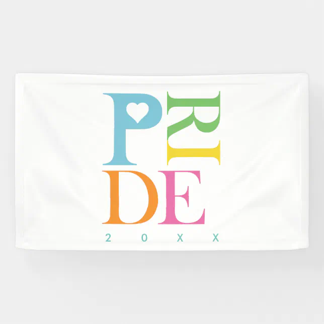 BRIGHT CHEERFUL COLOURFUL FUN PRIDE TYPOGRAPHY BANNER | Zazzle