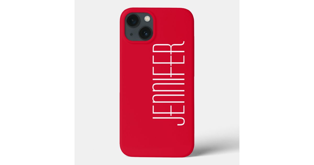 Bright Cherry Red, Personalized Jumbo Custom Name Case-Mate iPhone Case ...