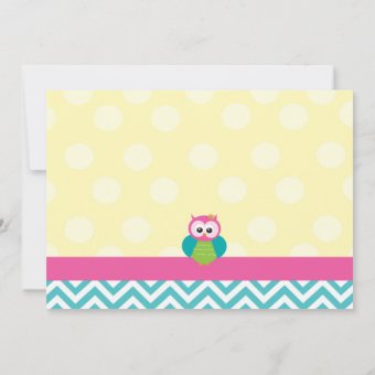 Bright Chevron Owl Birthday Party Invitation | Zazzle