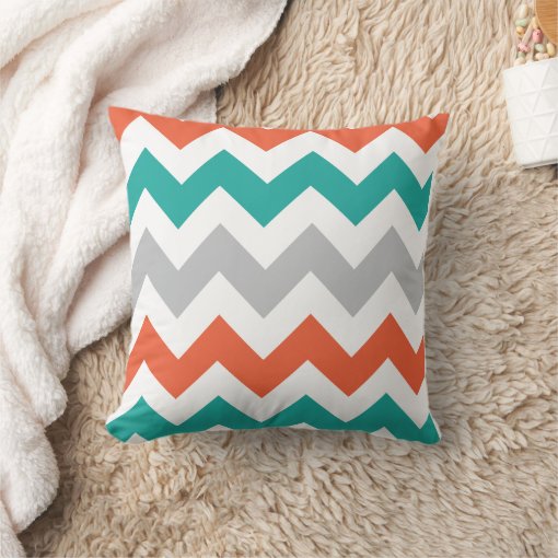 Bright Chevron Throw Pillow | Zazzle