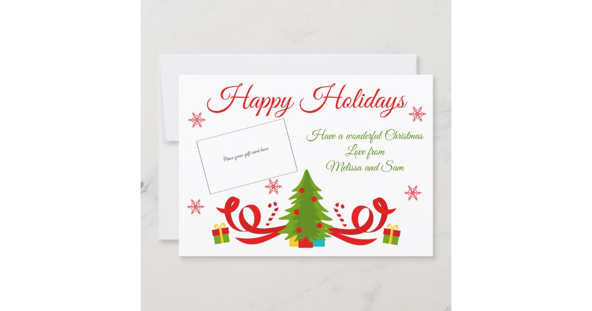 Bright Christmas Tree Holiday Gift Card Holder | Zazzle