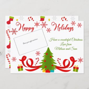 Bright Christmas Tree Holiday Gift Card Holder | Zazzle