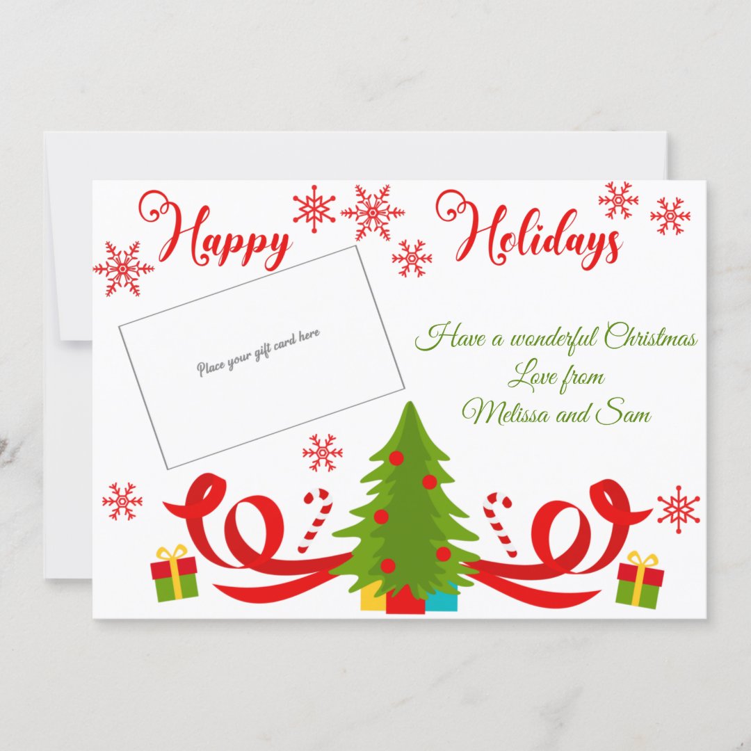 Bright Christmas Tree Holiday Gift Card Holder | Zazzle