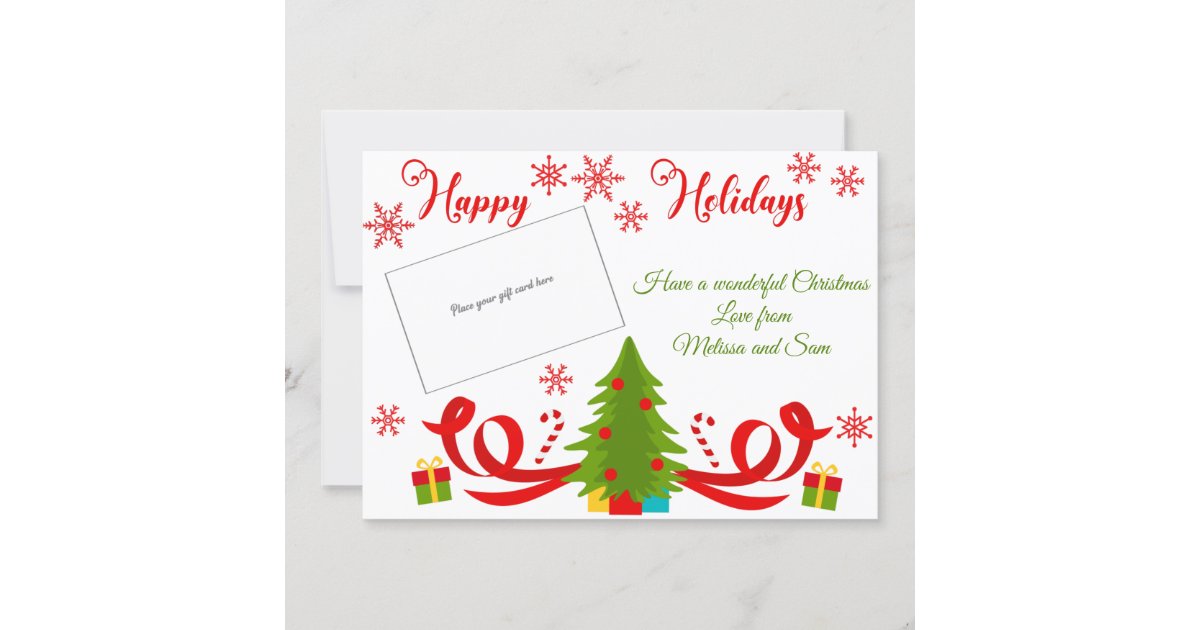 Bright Christmas Tree Holiday Gift Card Holder | Zazzle