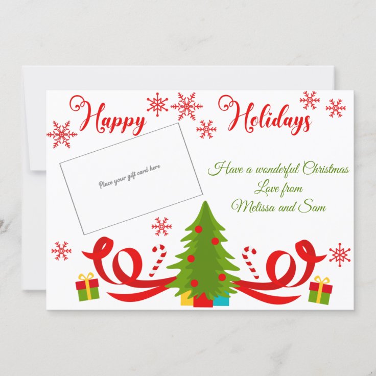 Bright Christmas Tree Holiday Gift Card Holder | Zazzle