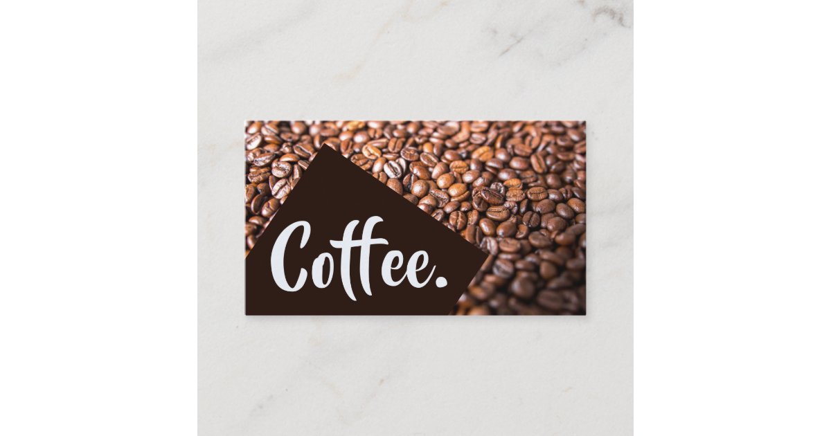 Bright Coffee Beans Block Simple Double Punch Loyalty Card | Zazzle