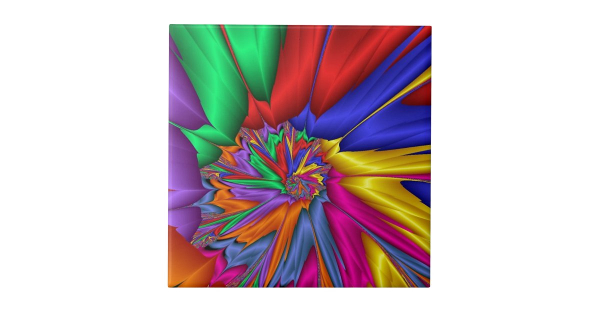 Bright Color Spiral Ceramic Tile | Zazzle
