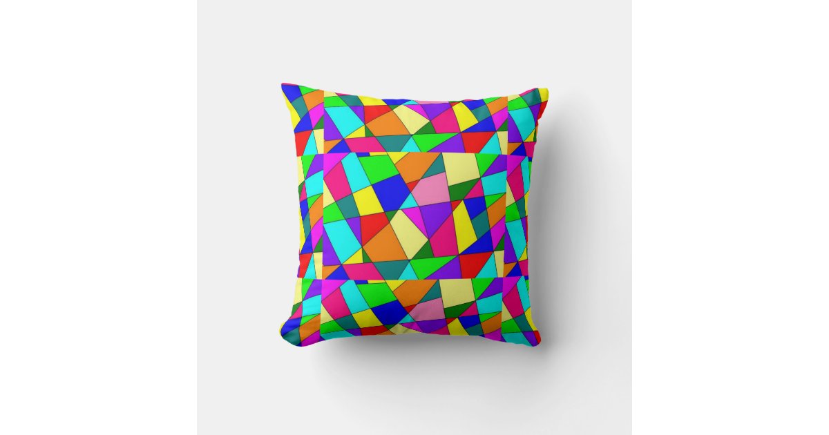 bright-colored-abstract Cushion | Zazzle