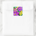 Bright Colorful Daisy Flowers Square Sticker | Zazzle