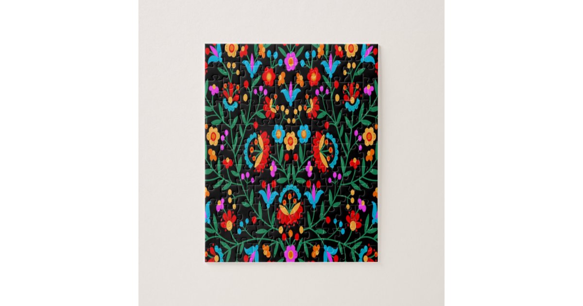 Bright Colorful Floral Print Jigsaw Puzzle | Zazzle