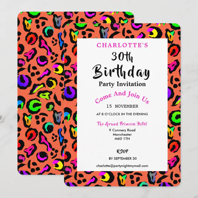Bright Colorful Fun Birthday Party Invitation | Zazzle