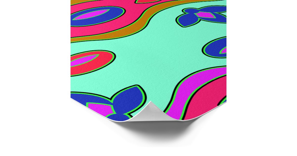 Bright Colorful Funky Abstract Art Print | Zazzle