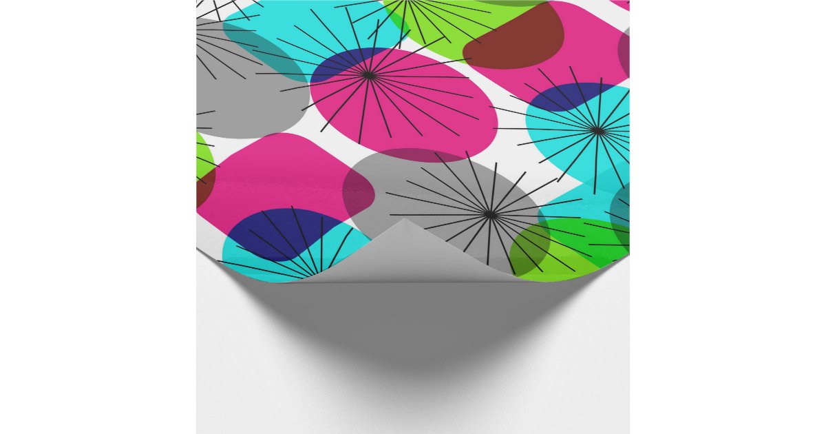 Bright Colorful Modern Geometric Pattern Wrapping Paper | Zazzle