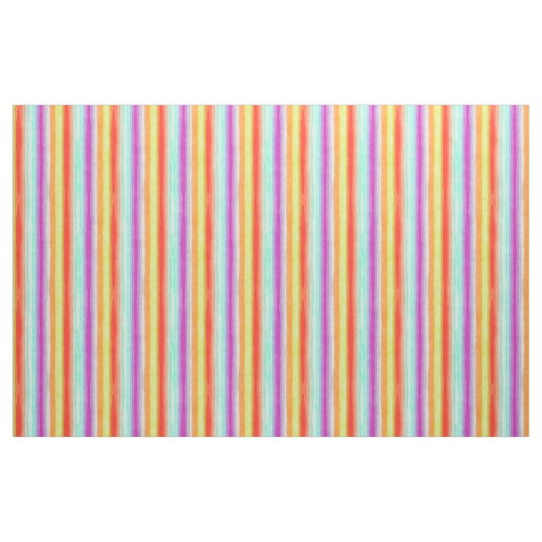 Turquoise and Purple Colored Stripes Pattern Fabric | Zazzle