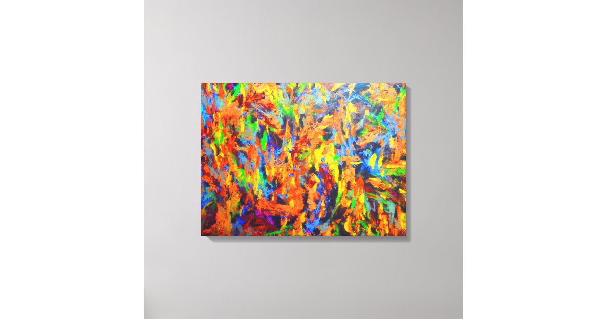 Bright Colorful Multicolor Abstract Art Painting Canvas Print | Zazzle