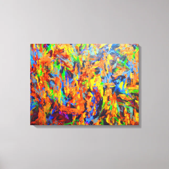 Bright Colorful Multicolor Abstract Art Painting Canvas Print | Zazzle