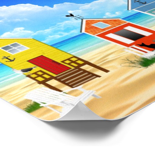 Bright Colorful Ocean Beach House Summer Fun Poster | Zazzle