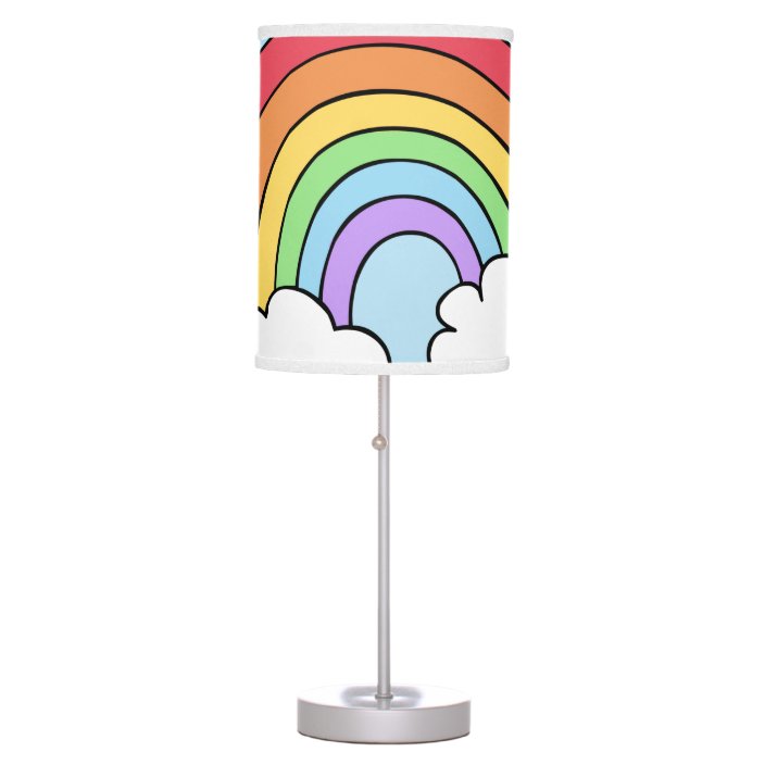 Bright Colorful Rainbow Illustration Table Lamp | Zazzle.com