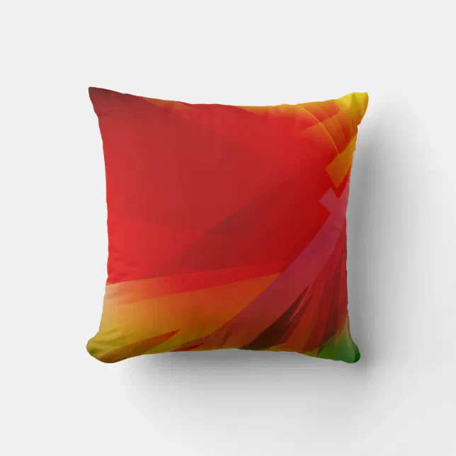 Bright Colorful Red Abstract Throw Pillow | Zazzle