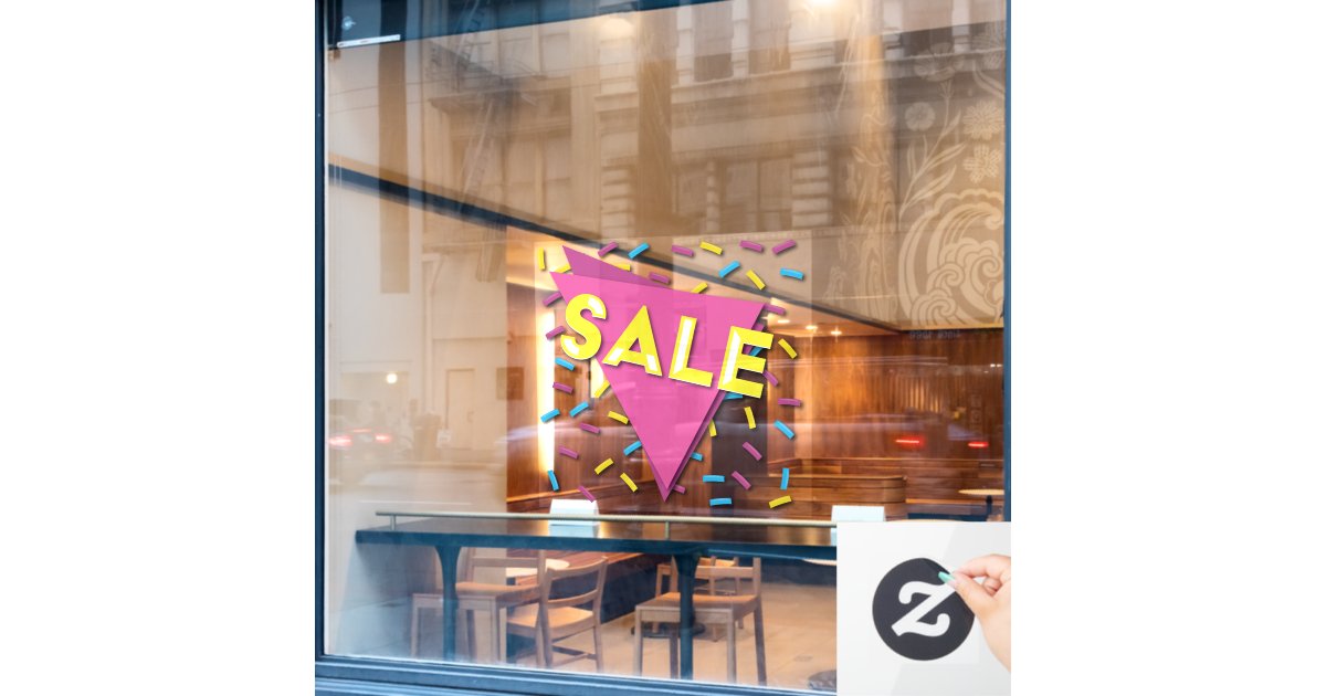 Bright Confetti SALE Storefront Sign Window Cling | Zazzle