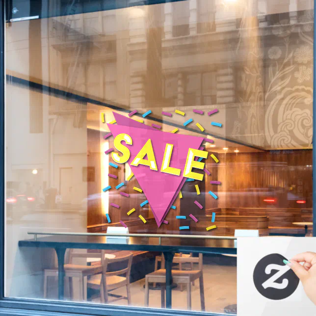Bright Confetti SALE Storefront Sign Window Cling | Zazzle