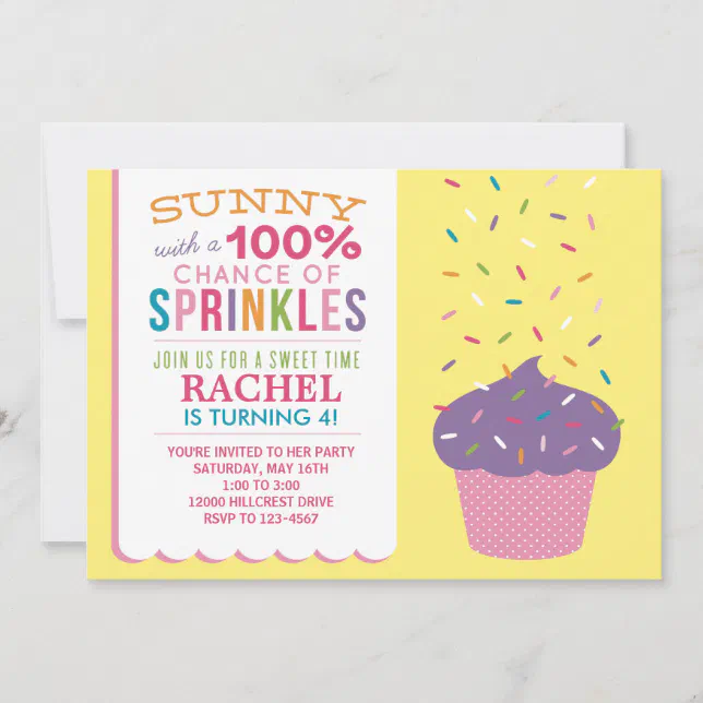 Bright Cupcake Sprinkles Birthday Card | Zazzle