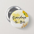 Bright Cute Honey with Greenery and Yellow Flowers Button | Zazzle